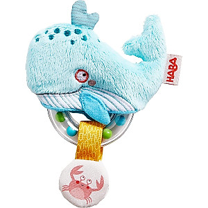 HABA Marine World Fabric Baby Toy Rattle with Removable Plastic Teething Ring