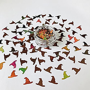 10 Grams/Pack - Witch Hat Shape Sequins Glitter Halloween Festival Rave Beauty Makeup Face Body Nail Art Decoration LB406