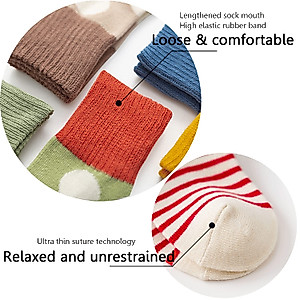 TwKueor 5 Pairs Cotton Ankle Socks for Toddlers and Little Kids, Soft Warm Cozy Socks for Unisex Infant, Gift for Boys and Girls Age 0-8 years (M)