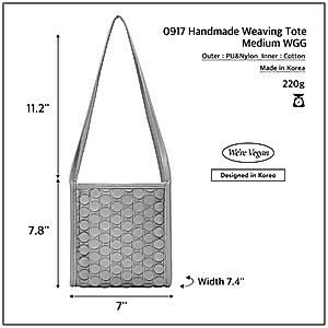 KWANI 0917 Handmade Weaving Tote Shoulder Bags for Women and Ladies (Warn Grey)