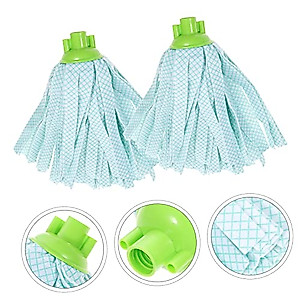 Cabilock 2pcs Mop Replacement Head Mop Heads Commercial Floor Cleaning Tool Wet Mop Head Refill Floor Mop Heads Reusable Mopping Head Cleaning Mops Practical Mop Cloth Wet and Dry