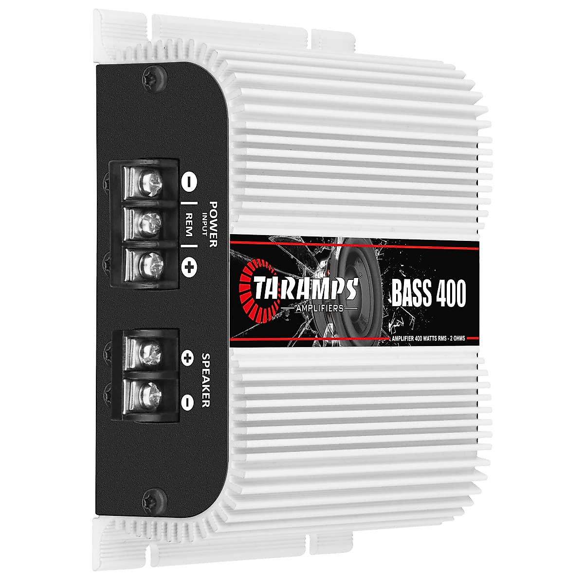 Taramps Bass 400 2 Ohms Monoblock Amplifier 400 Watts Rms 1 Channel 14.4VDC Out Power Full Range, Great for Sub/Bass - Rca/High Level Input, Car Audio