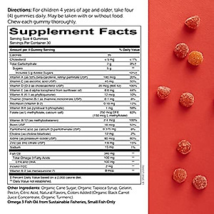 SmartyPants Kids Formula Daily Gummy Multivitamin: Vitamin C, D3, and Zinc for Immunity, Gluten Free, Omega 3 Fish Oil (DHA/EPA), Vitamin B6, Methyl B12, 120 Count (30 Day Supply)