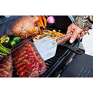 PIT BOSS 67288 Cut Stainless Steel with Rosewood Handle Large Grill Spatula