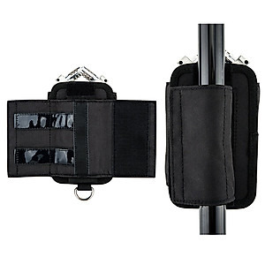 JJC H4n Protective Carrying Storage Pouch Case Bag for Zoom H4n Pro All Black & Tascam DR-40 Handy Portable Recorder replaces Zoom PCH-4n Case, with Clear Visible Front Face Cover Protector