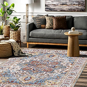 METAHOTS 8x10 Area Rugs for Bedroom, Washable Large Area Rugs Non-Slip and Non-Shedding, Boho & Vintage Area Rug for Living Room, Kitchen, Dining Room