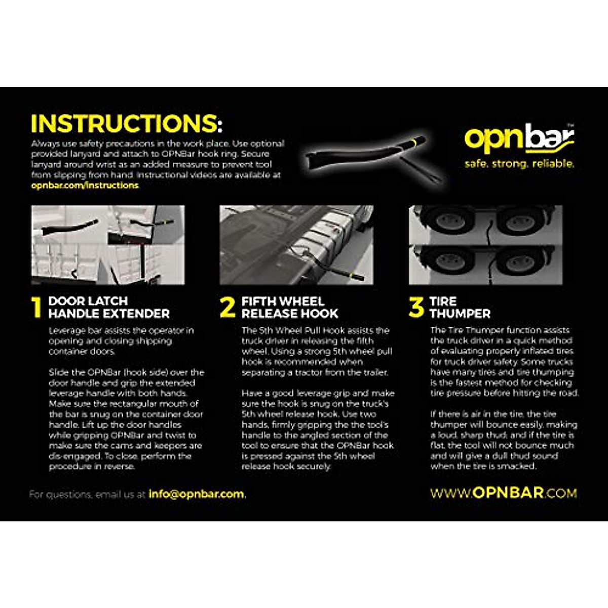 Leverage Bar for Shipping Container Doors - and More, Steel - by Shipping Container Safety International 6f706e626172, Flat Black, Yellow