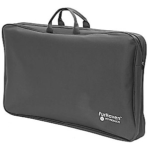 Furhaven Deluxe Multi-Panel Hard Bottom Platform Bridge Backseat Protector w/ Travel Bag - Gray, One Size