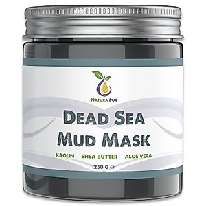Natura Pur Dead Sea Mud Mask, vegan - Anti-aging care for dry, oily and impure skin - acne & blackheads clay face mask - 8.8 Oz/250g
