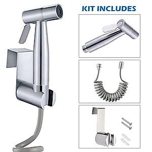 Pack of 3 Handheld Bidet Sprayer, Handheld Sprayer Stainless Steel with Water Tank Hook and Shower Hose for Feminine Wash