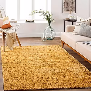 Mark&Day Area Rugs, 5x7 Vere Modern Shag Bright Orange Area Rug, Orange Carpet for Living Room, Bedroom or Kitchen (5'3" x 7'3")