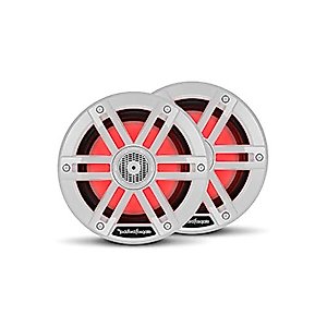 Rockford Fosgate M1-6 Color Optix 6” 2-Way Coaxial Multicolor LED Lighted Marine Speakers - White (Pair)