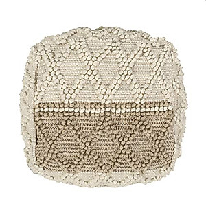 Christopher Knight Home Dellroy Pouf, Ivory + Beige