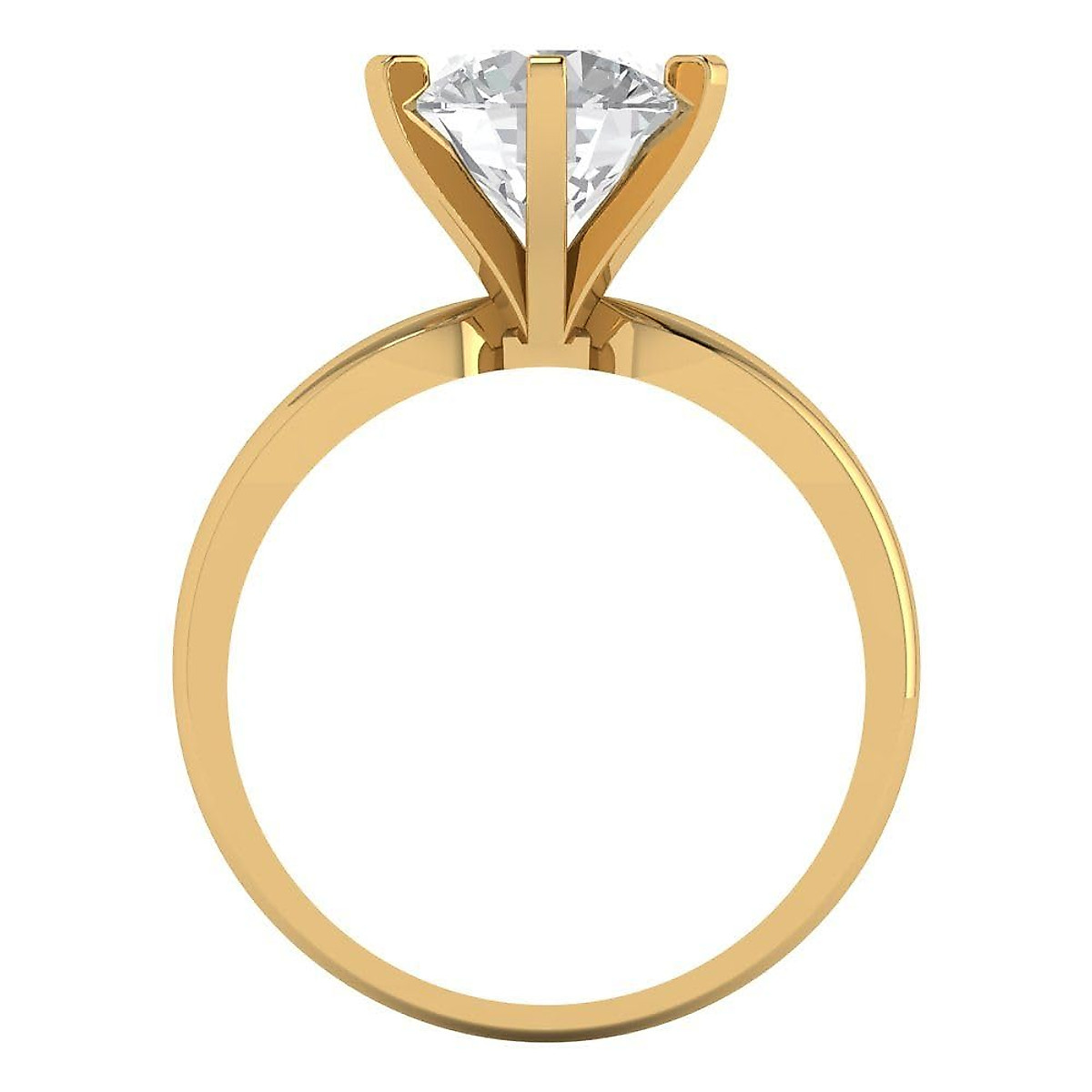 2.5 Carat Round Cut Custom Engraving Moissanite Engagement Wedding Bridal Everlasting Ring 14k Yellow Gold 7 US