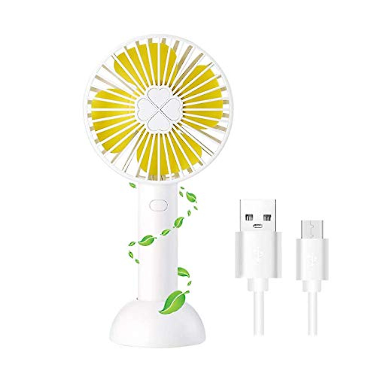 Rilitor Mini Handheld Fan Portable Hand held Fan with USB Rechargeable Battery 3 Speed Personal Desk Table Fan with Base Foldable Electric Fan for Kids Girls Woman Home Office Outdoor Travel