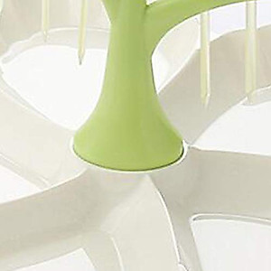 TOPBATHY Appetizer Serving Platters Compartment Plate Dividers 4 Sectional Tray with Food Picks Fruit Snacks Candy Nut Dessert Condiment Dish Holder (Light Green)