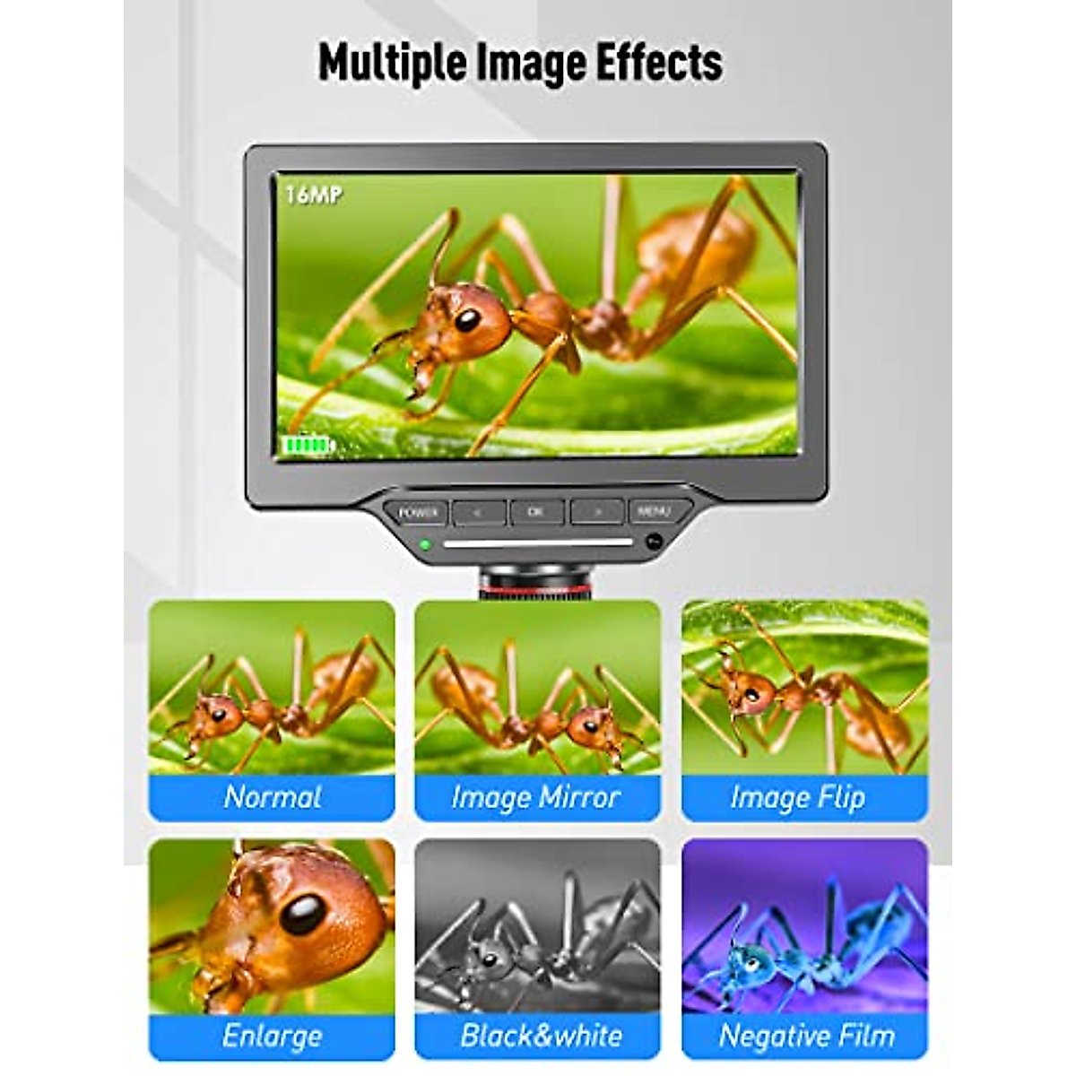 Dcorn 7" HDMI LCD Digital Microscope,1300X Coin Microscope for Adults,16MP Micro Soldering Video Microscope with LED Lights Touch Control, Windows/Mac OS/TV Compatible
