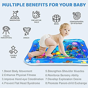Water Mat for Babies Inflatable Tummy Time Mat Sensory Play Mat for Infants Toddlers Newborn Boys Girls, Gifts for 3 6 9 Months BPA Free