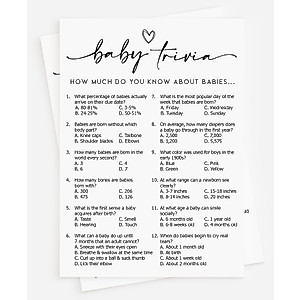 All Ewired Up Baby Trivia Game (50-Cards) Fun Baby Shower Game Activity, Gender Neutral Boy or Girl