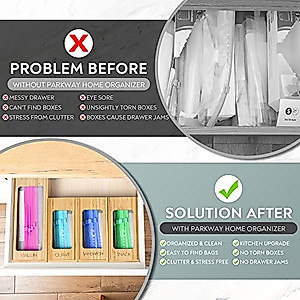 PARKWAY HOME - Ziplock Bag Organizer For Drawer, Food Storage Bag Holder, Ziplock Bag Storage Organizer for 8" Quart Ziploc Bags, Sandwich Bag Organizer, Snack Baggie Organizer and Food Bags Holder