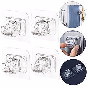 FBITE Curtain Tiebacks,Curtain 1Hanging Rod Clamp Shower Rod Hooks Shower Rod Holder Plastic Standbar Hook Curtain Rod Clip Curtain Rod Fixing Clip/Transparent Color/6 * 5 * 4.5Cm