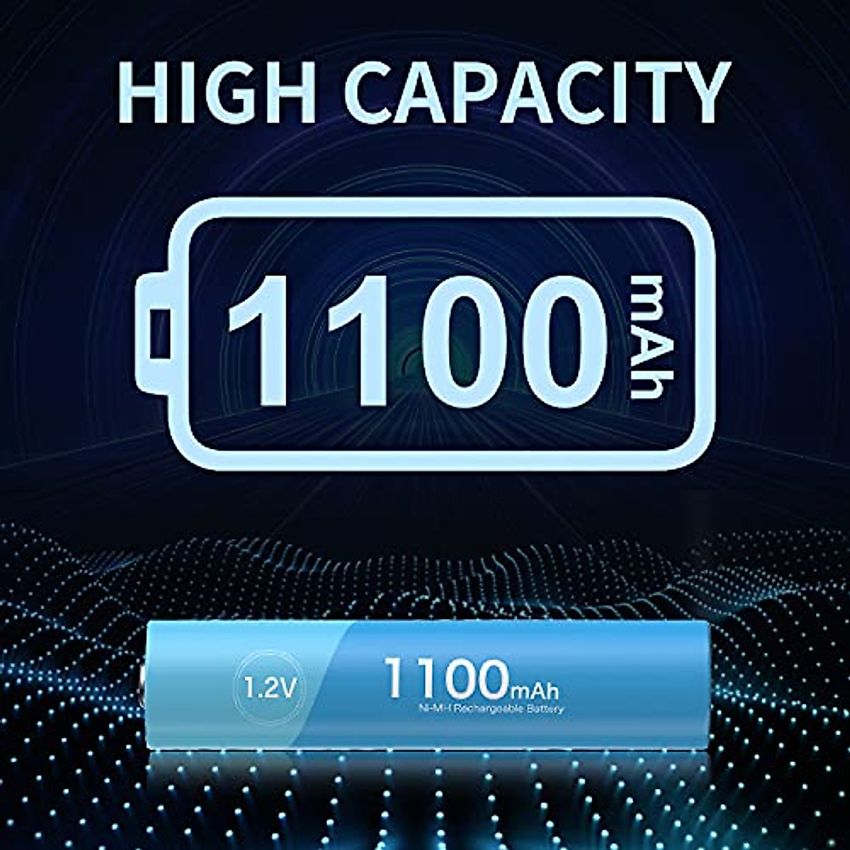 Deleepow AAA Rechargeable Batteries 1100mAh 1.2V nimh AAA Rechargeable Batteries 8-Pack 1200Cycles with USB LCD Charger