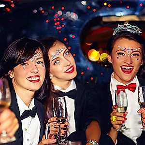 SIQUK 15 Sets Face Gems Glitter Mermaid Face Jewels Crystal Stickers with 15 Boxes Chunky Face Glitter for Festival Rave Carnival Party