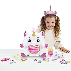Rainbocorns Unicorn Rescue Surprise (Pink) by ZURU, Easter Basket Stuffers, Collectible Plush Stuffed Animal, Egg Toys, Sticker Pack, Magical Slime, Headband, Ages 3+ (DJ The Unicorn Plush)
