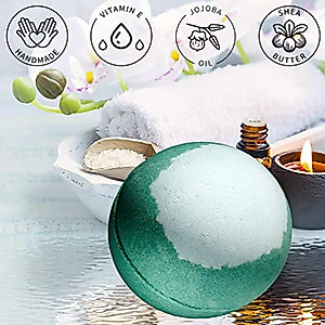 Bath Bombs for Women and Men, Natural Aromatherapy Bath Bombs, Handmade Eucalyptus Shower Bombs with Mint Fragrance for Spa Bubble Bath, Body Self Care Set for Pampering & Relaxation Gifts