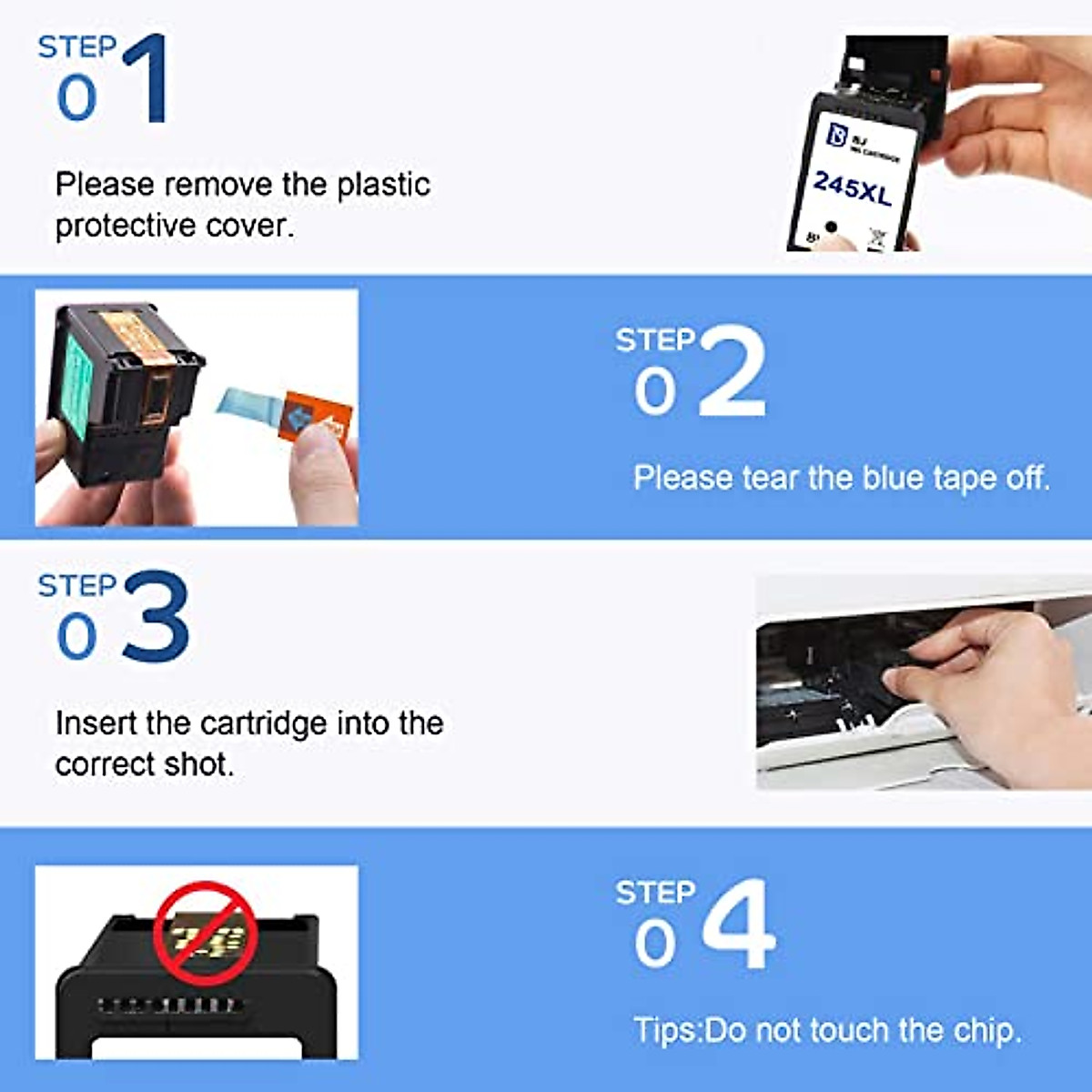 BJ Ink Cartridge Replacement for Canon PG 245XL 245 XL Compatible with Canon PIXMA iP2820 MG2420 MG2520 2920 MG2922 MG2924 MX492 MX490 Printer(1 Black)