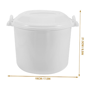 1 Set Pasta Cooker Cooker Vegetables Potato Portable Rice Cooker Portable Microwave Rice Cooker Ramen Cooker Steamer Small Rice Cooker Micro-wave Oven 3l White Plastic