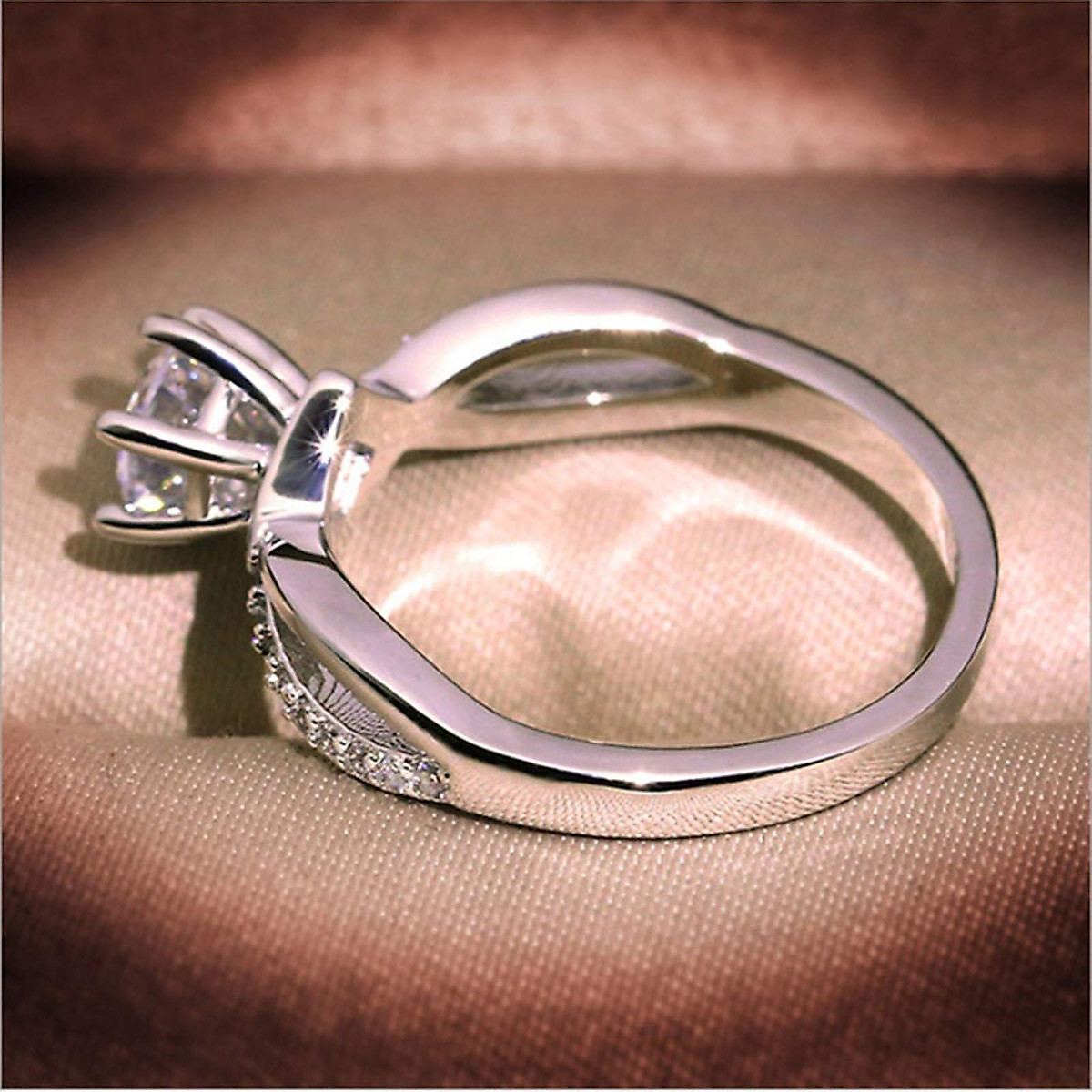 Diamond Rings for Women Cubic Zirconia, Fashion Jewelry Rings for Women Romantic Wedding Band Jewelry Valentine's Day