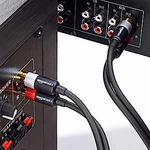 Amazon Basics 2-Male to 2-Male RCA Audio Stereo Subwoofer Cable - 4 Feet