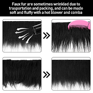 QKURT 2 Pieces Fluffy Fuzzy Faux Fur, Furry Fur Fabric Cutting Rolls Colorful Shaggy Plush Faux Fur Fabric Fluffy Fuzzy Craft Fur for DIY Craft Cosplay Costume Clothing Decoration