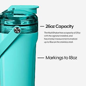 BrüMate MultiShaker Blender Shaker Bottle | 100% Leakproof Insulated Stainless Steel The Perfect Shaker Cup, Protein Shaker Bottle, and Pre Workout Bottle for the Gym | 26oz (Aqua)
