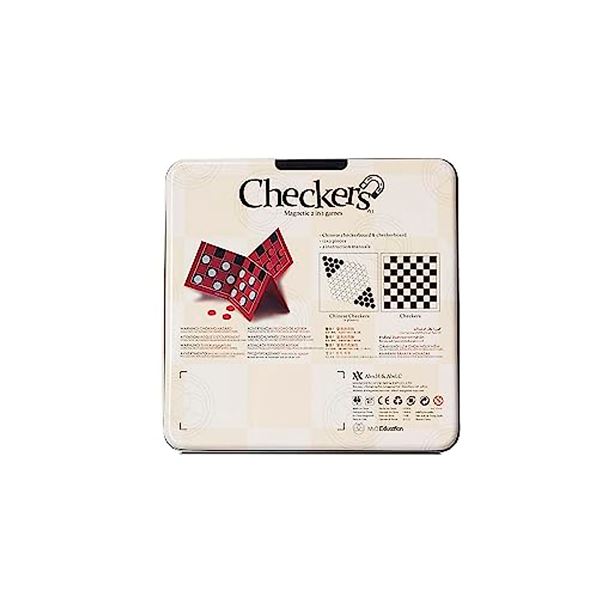 A&A Magnetic Pressman Checkers & Chinese Checkers/Classic Game with Folding Board and Interlocking Checkers/Travel Games
