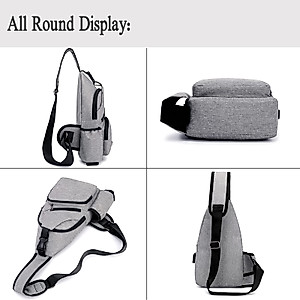 Sling Bag - Shoulder Backpack Chest Bags Crossbody Daypack for Women & Men with USB Charging Port ((12.6 * 7.28 * 2.36 inch)-M-Black)