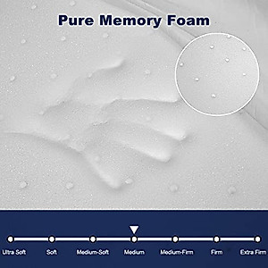 ALASKA BEAR Mattress Topper California King, Medium Memory Foam Bed Pad for Back Support & Pain Relief with Removable Bamboo Cover 2-Sided, 3 Inches