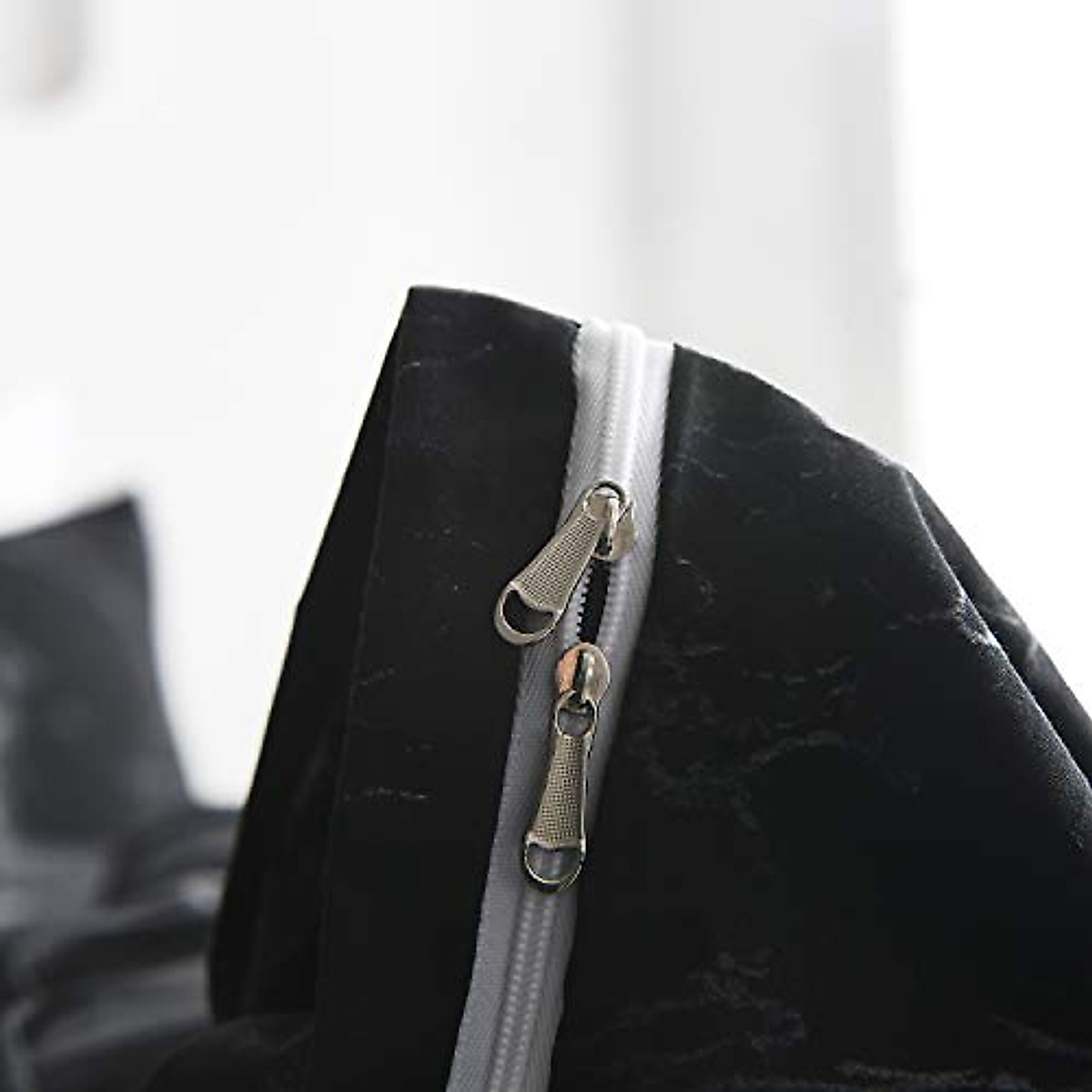 YERVEN Black Marble Duvet Cover Queen Comforter Cover Set Full 90"x90" Duvet Cover with 2 Pillow Shams Microfiber Soft Lightweight Hotel 3 Pieces White Bedding Set