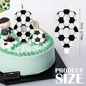 Conelist Soccer Number Candles Soccer Birthday Candles Soccer Ball Cake Topper Decorations for Kids Adults Numeral Anniversary Celebrations Supplies (Number 8)