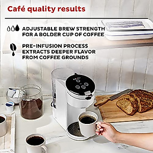 Instant Solo Single Serve Coffee Maker, From the Makers of Instant Pot, K-Cup Pod Compatible Coffee Brewer, Includes Reusable Coffee Pod & Bold Setting, Brew 8 to 12oz., 40oz. Water Reservoir, White