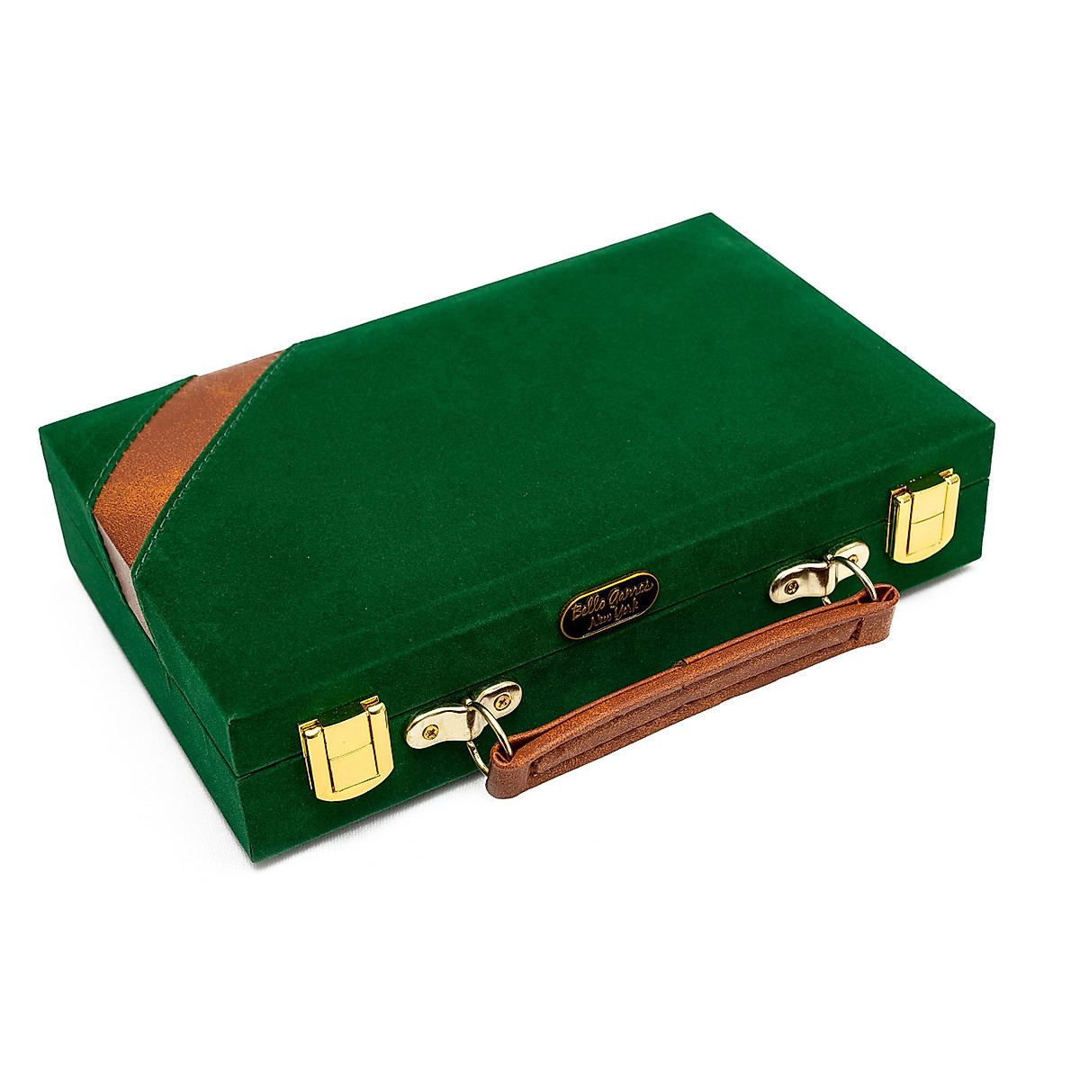 Bello Games New York, Inc. Fashion Avenue Double Six Designer Black Dominoes Professional Jumbo Size Tournament Set with Spinners and Score Board