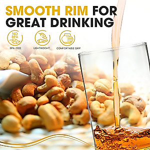 BERKWARE Luxurious Highball Glasses - Elegant Cocktail Glasses & Tom Collins Glasses with Gold Flake Design, 8.5oz (Set of 6)