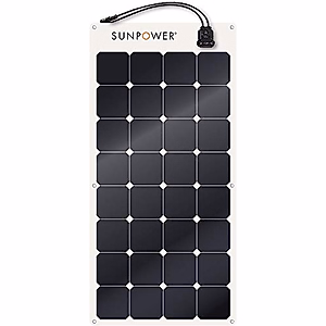 SUNPOWER Portable Solar Panels, Flexible Panel / Monocrystalline Cells / Lightweight/ MC4 Connectors Camping, boats, RV + more (100W)