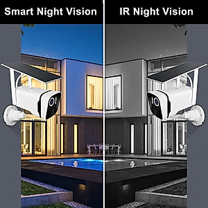ZHXINSD Solar Security Cameras Wireless Outdoor, 2K 4MP Solar Battery Powered Security Camera WiFi Security IP Camera with PIR Motion Detection, 2-Way Audio, Full Color Night Vision, with Solar Panel