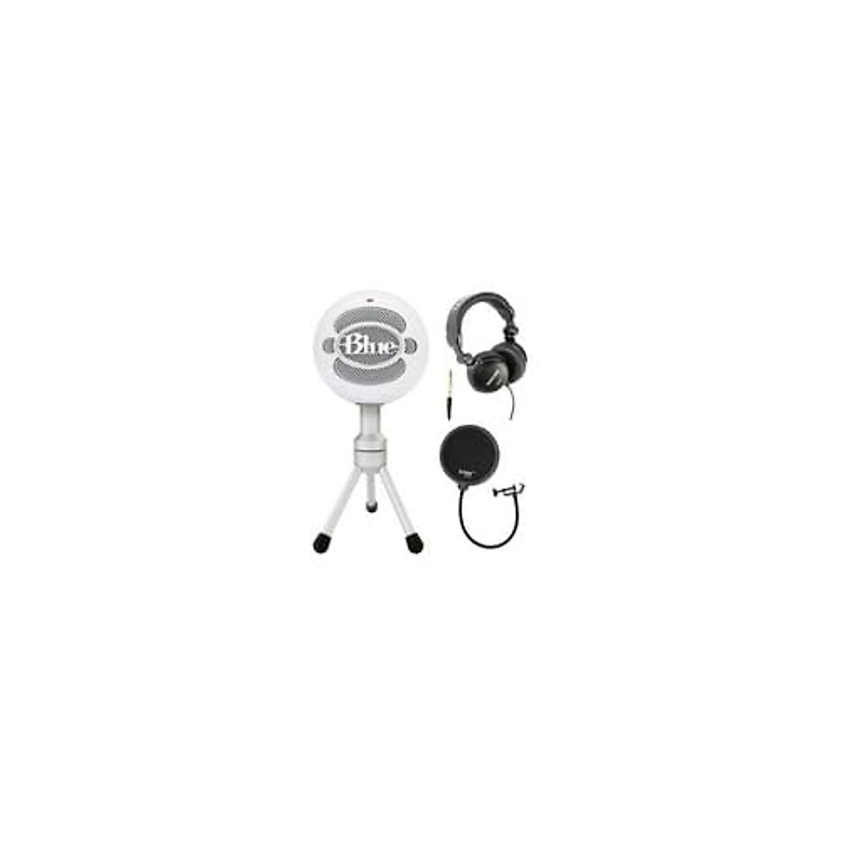 Blue Microphones Snowball Ice Microphone with Knox Pop Filter & Studio Headphones