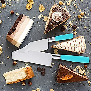 DOITOOL 4Pcs Cake Slicer Cutter, Stainless Steel Cake Server Slicer Pie Knife, Cake Lifter Tools Professional Cake Knife Pastries Divider Cake Cut Clips for Cakes Pies Bread Pizza Pastries