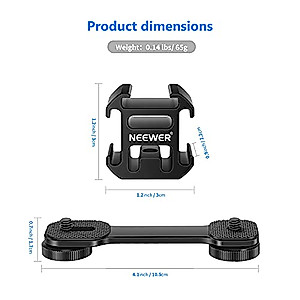 NEEWER Triple Cold Shoe Mount with Gimbal Microphone Mount Extension Bar & 1/4" Adapter Compatible with DJI OM4 Osmo Mobile 3 Zhiyun Smooth 4 Feiyu AK2000 Stabilizer/Tripod/Monopod