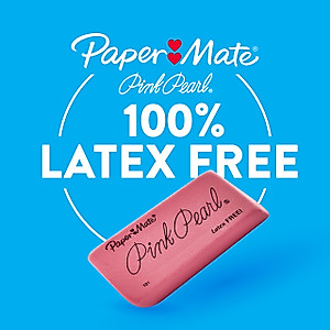 Paper Mate Erasers Pink Pearl Large Erasers, 12 Count