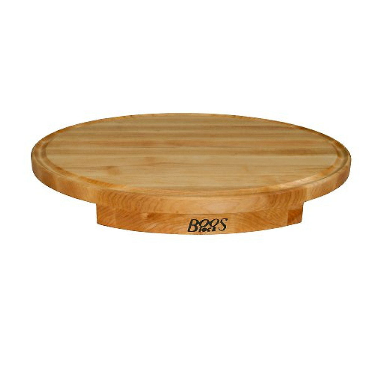 John Boos Block CCS24180125 Corner Counter Saver Maple Wood Oval Cutting Board with Juice Groove, 24 Inches x 18 Inches x 1.25 Inches
